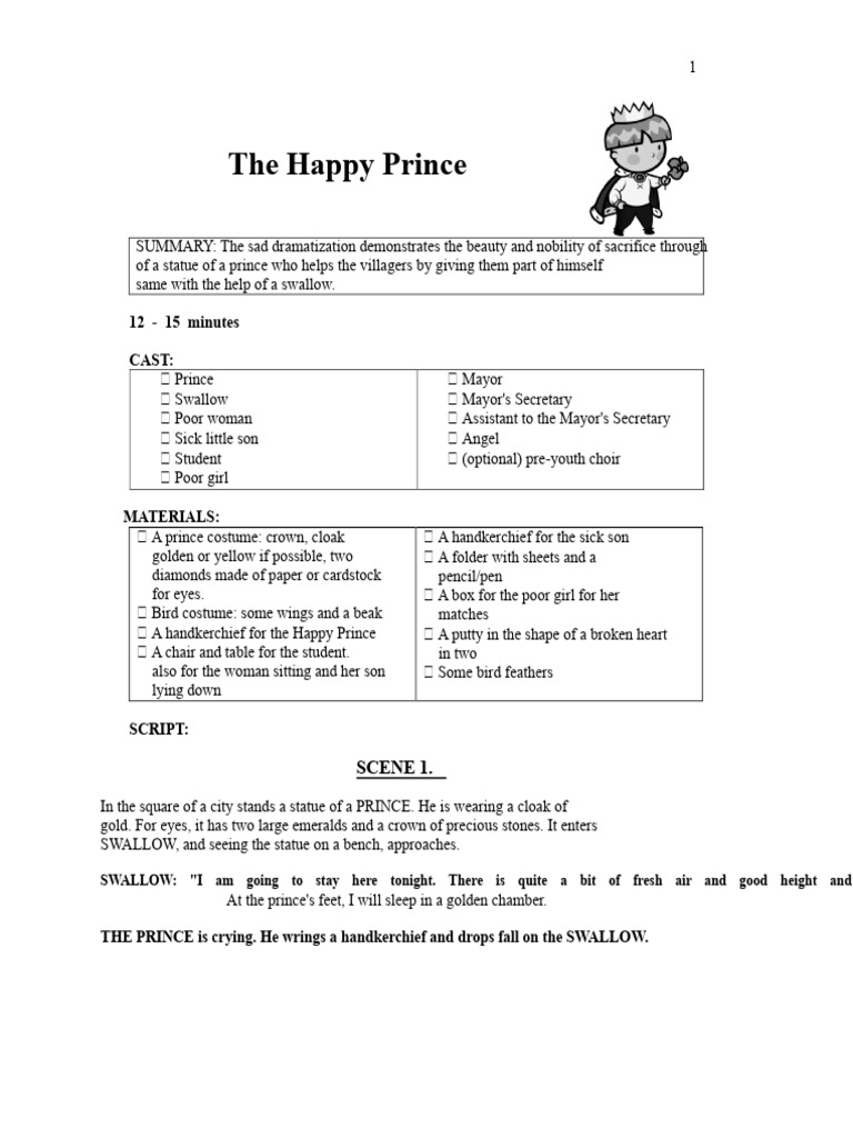 Theater The Happy Prince | PDF | The Happy Prince And Other Tales | Angel