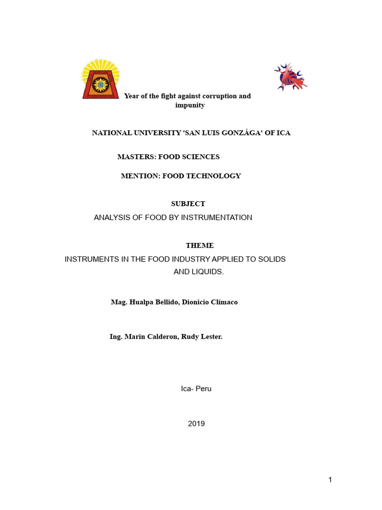 INSTRUMENTS IN THE FOOD INDUSTRY APPLIED TO SOLIDS AND LIQUIDS. - Rudy ...