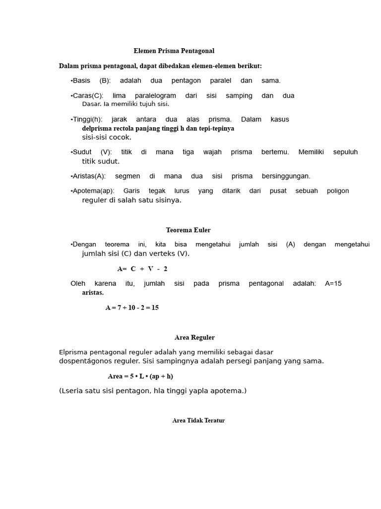 Elemen Prisma Pentagonal | PDF