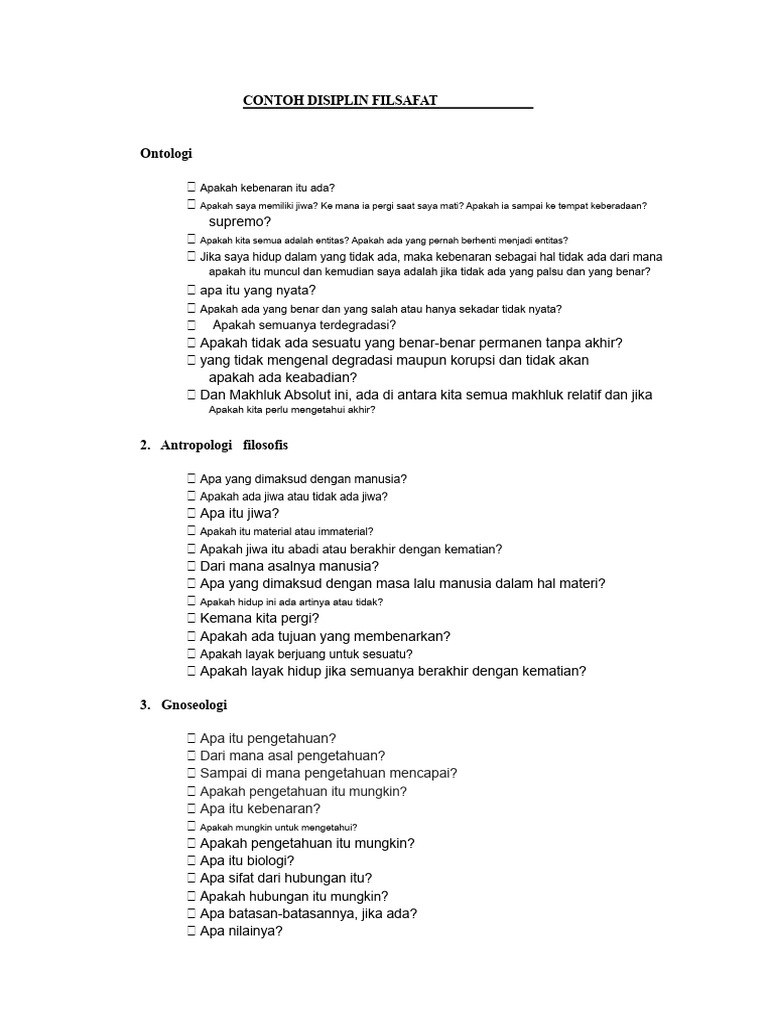 Contoh Disiplin Filosofis | PDF