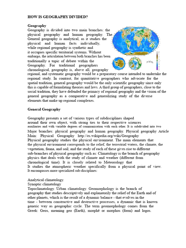 How Geography Is Divided | PDF | Geography | Geomorphology