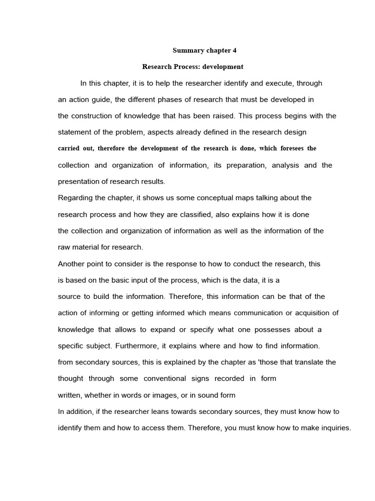 Summary Chapter 4 Research Project | PDF | Information | Sampling ...