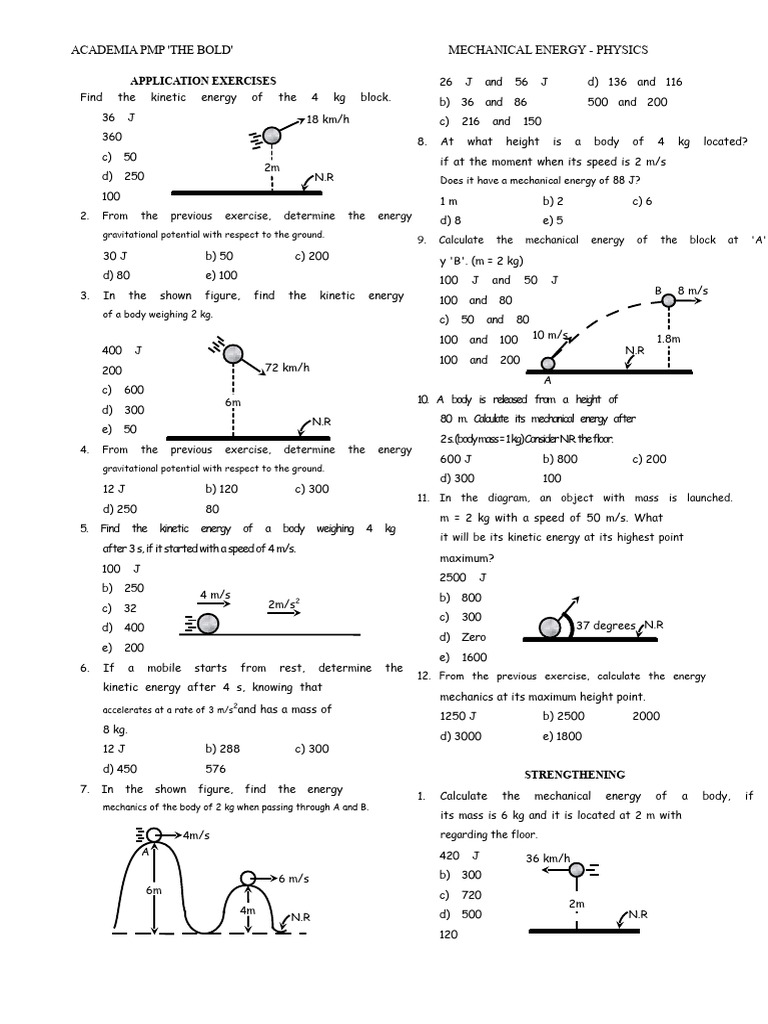 Mechanical Energy | PDF | Kinetic Energy | Mass