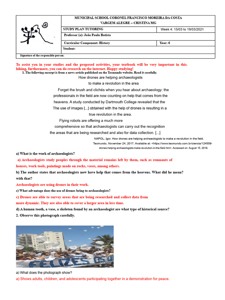 4 Activities From The 6th-Grade Book | PDF