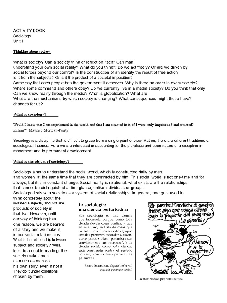 Sociology Activity Booklet | PDF | Sociology | Max Weber