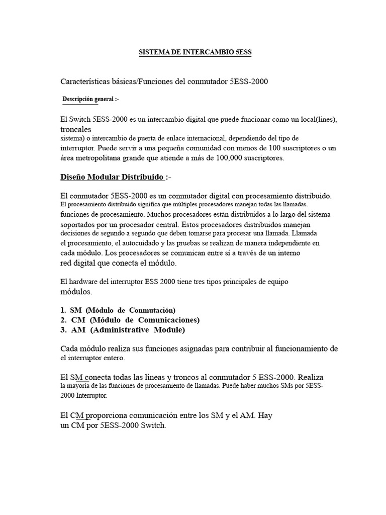 Switch Basics 5ESS PDF | PDF | Hardware de la computadora | Periférico
