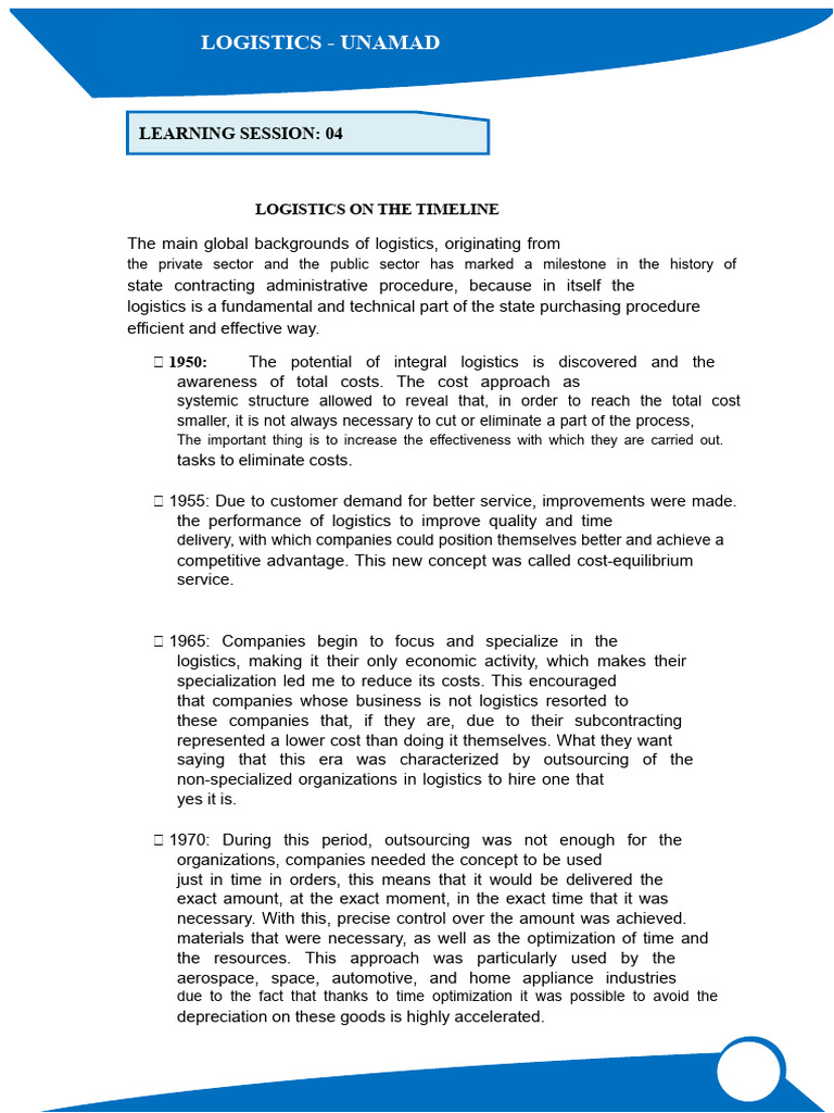 Evolution of Logistics Over Time | PDF | Logistics | Supply Chain