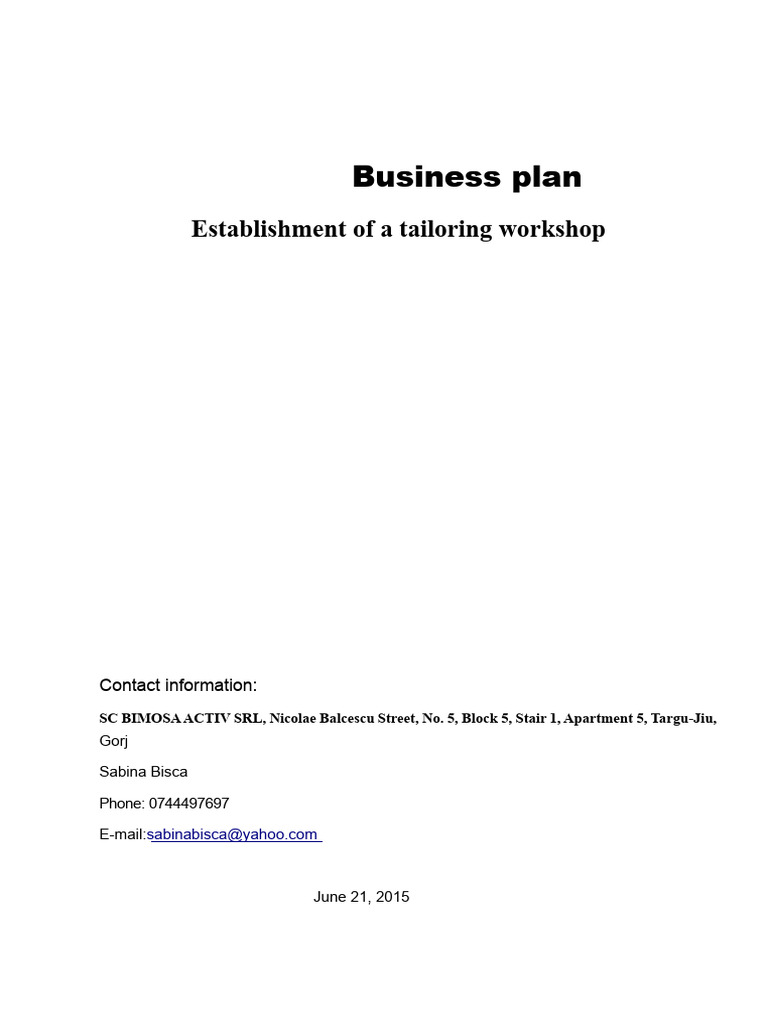 Eco-Fashion Tailoring Workshop Plan | PDF | Marketing | Market (Economics)