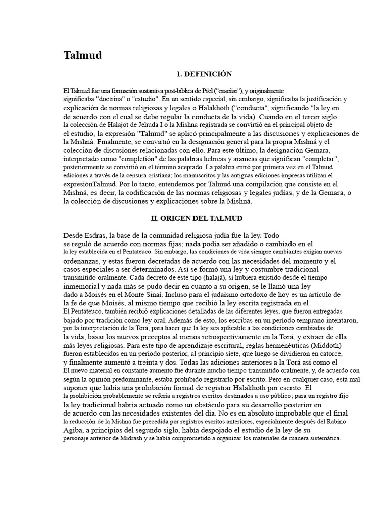 Definición y Origen del Talmud | PDF | Talmud | Judaísmo