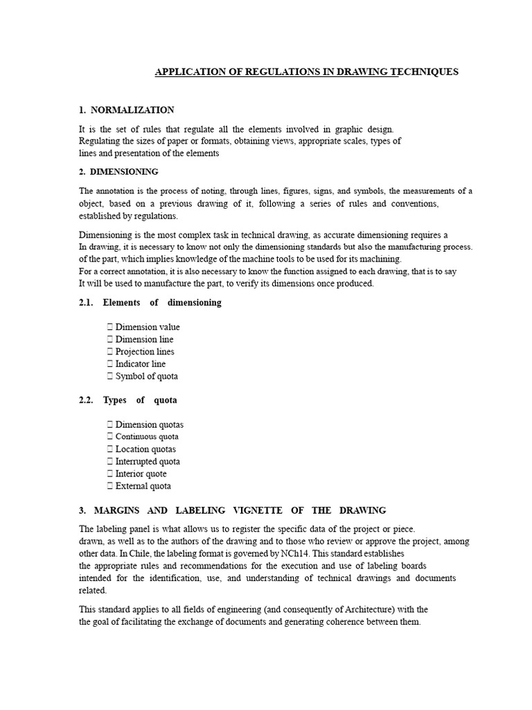 Application of Regulations in Drawing Techniques | PDF | Coordinate ...