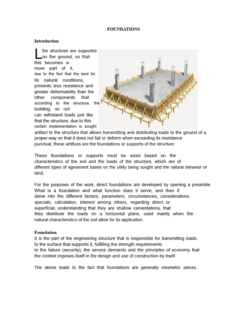 Foundations Report 1 | PDF | Foundation (Engineering) | Concrete
