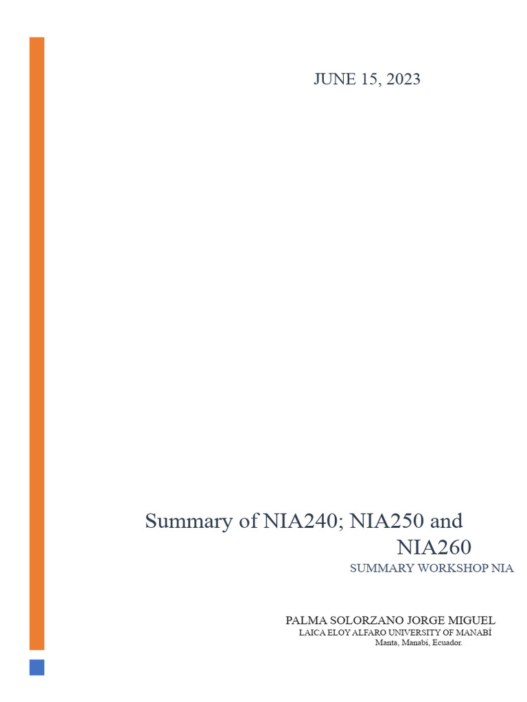 Overview of ISA 240, 250, and 260 Standards | PDF | Audit | Auditor's ...