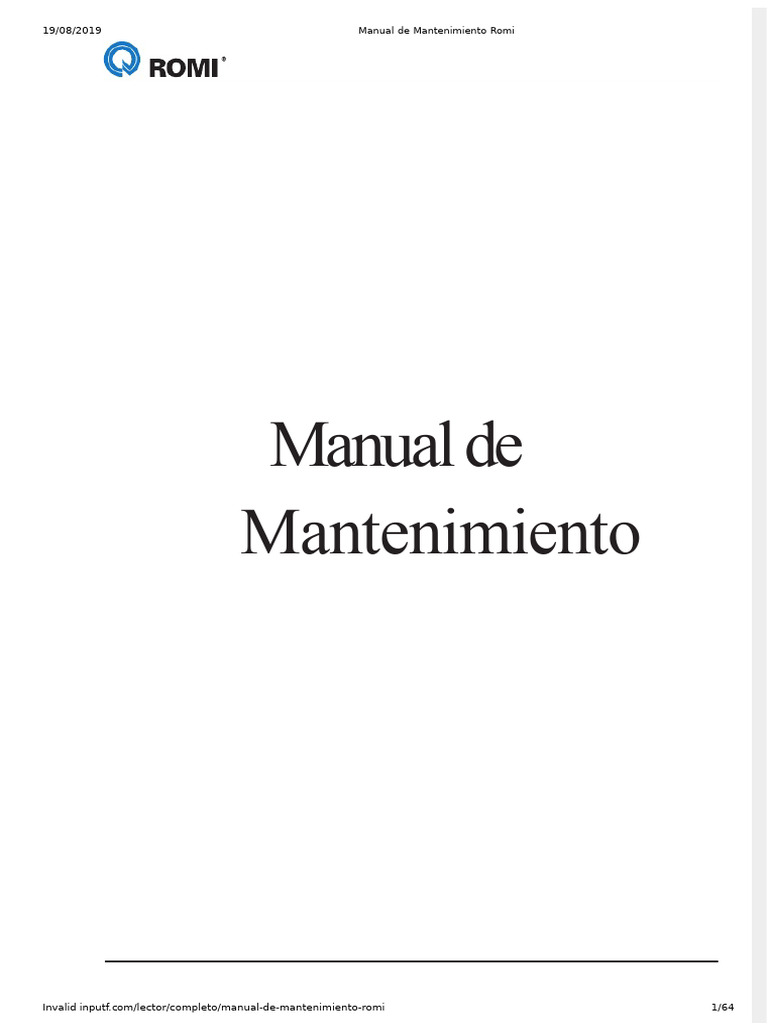 Vdocuments - MX - Manual de Mantenimiento Romi | PDF | Rodamiento ...