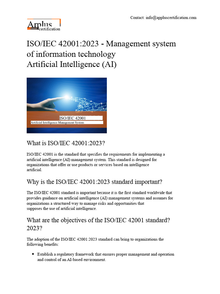 Iso Iec 42001 2023 Information Technology Management System For Artificial Intelligence - en ...