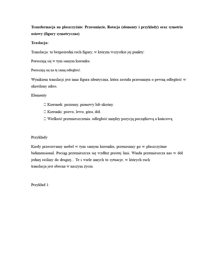 Transformacja Na Płaszczyźnie | PDF