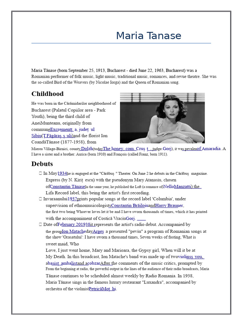Maria Tanase | PDF