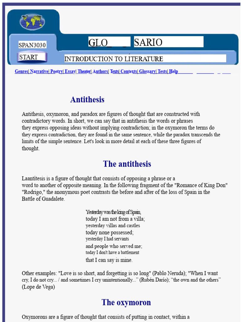 Antithesis, OXYMORON PARADOX | PDF | Paradox