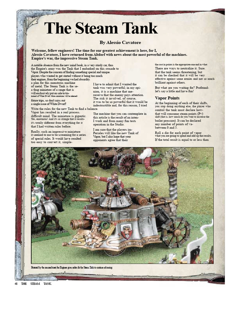 Empire Steam Tank Overview and Rules | PDF | Tanks | Gun Turret