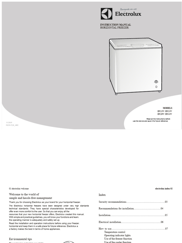 Freezer Manual - Electrolux | PDF | Refrigerator | Waste