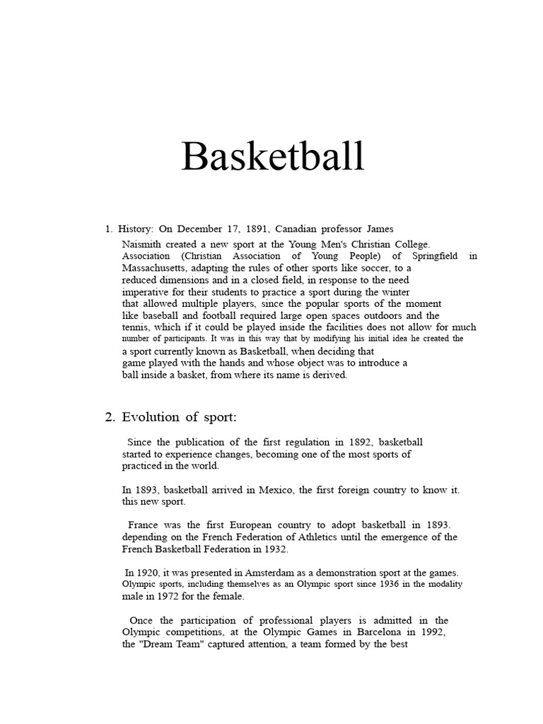 Written Report On Basketball | PDF | Sports | Ball Games