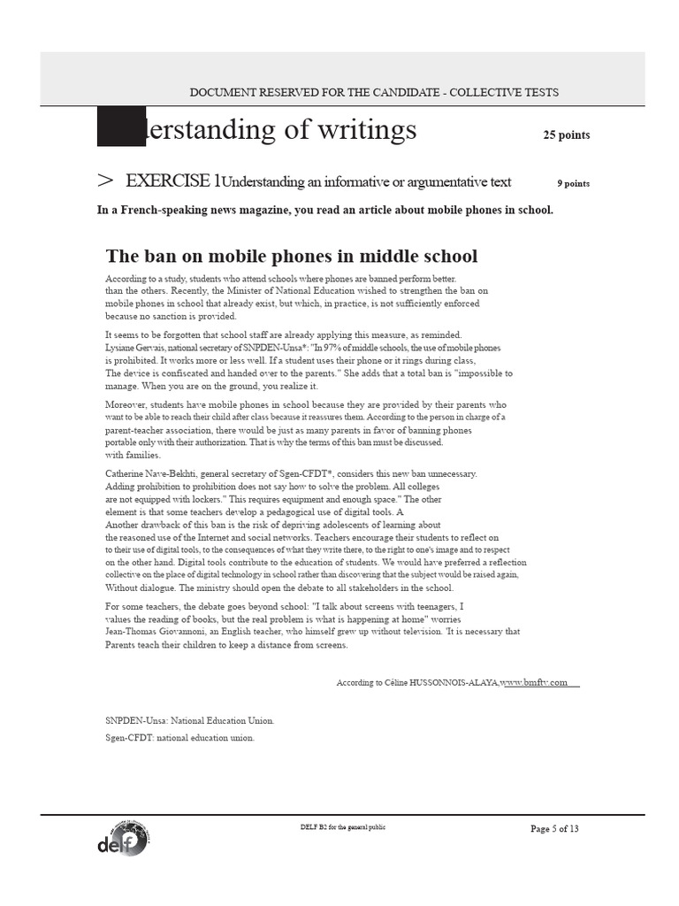 Mobile Phone Ban in Schools Debate | PDF