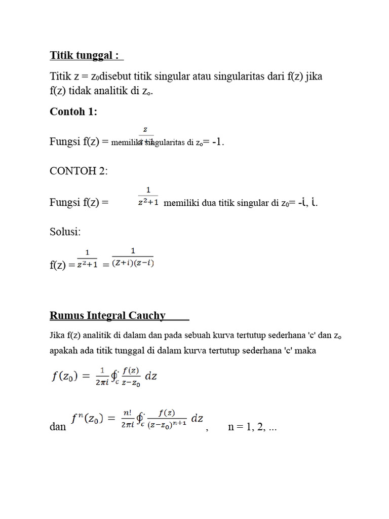 Masalah Dari Rumus Integral Cauchy | PDF