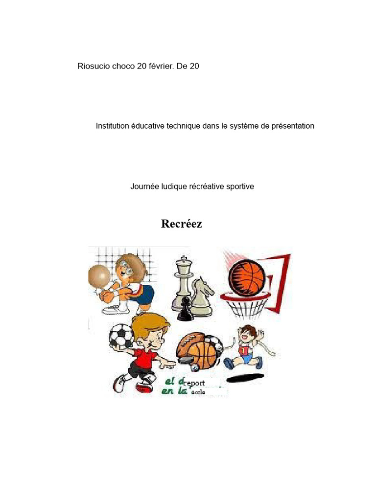Journée Sportive et Récréative 2020 | PDF | Des sports | Loisir