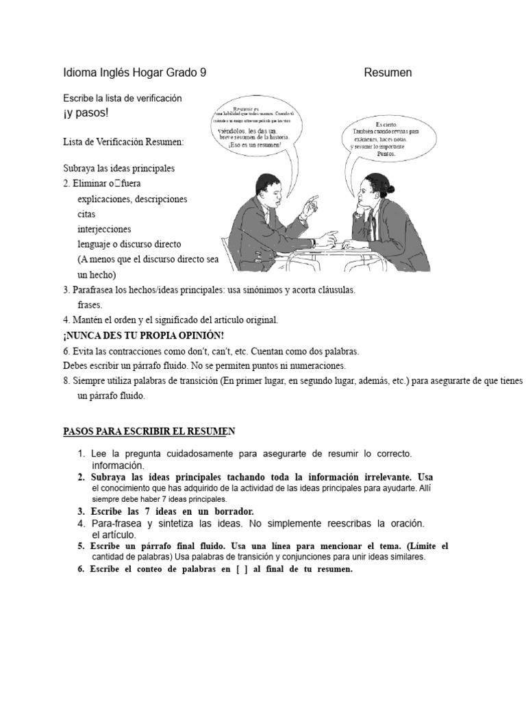 Hoja de Trabajo Resumida de Inglés de Grado 9 HL Editada | PDF | La risa | Humor