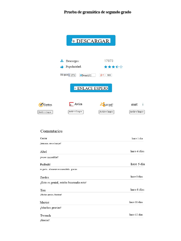 Prueba de Gramática de Segundo Grado | PDF | Verbo | Oración (Lingüística)