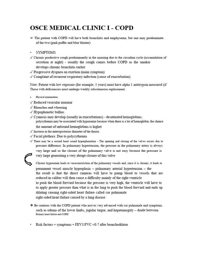 Osce Medical Clinic I - Copd | PDF | Chronic Obstructive Pulmonary ...