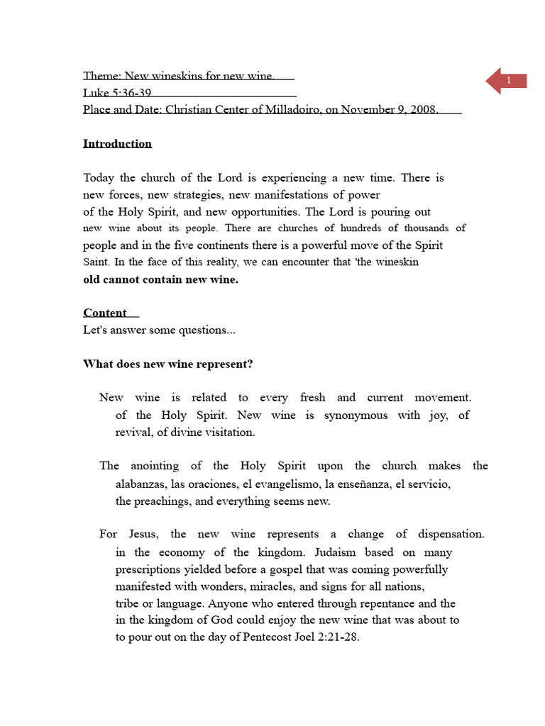 New Wineskins | PDF | Jesus | Acts Of The Apostles