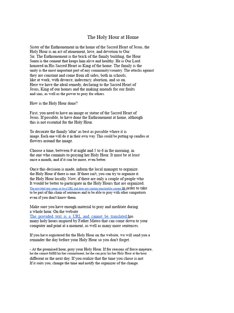 Guide to the Holy Hour at Home | PDF | Prayer | Christian Mysticism
