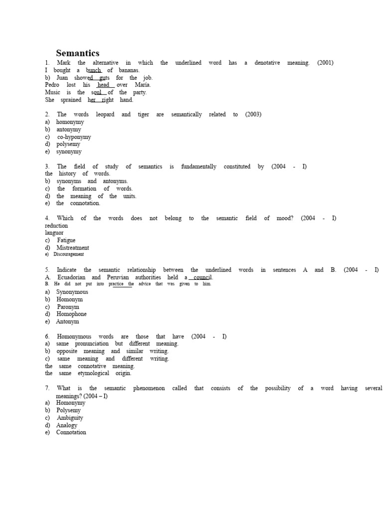 More Semantic Relations | PDF | Lexical Semantics | Grammar