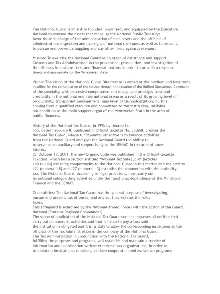 National Guard | PDF | Taxes | Government