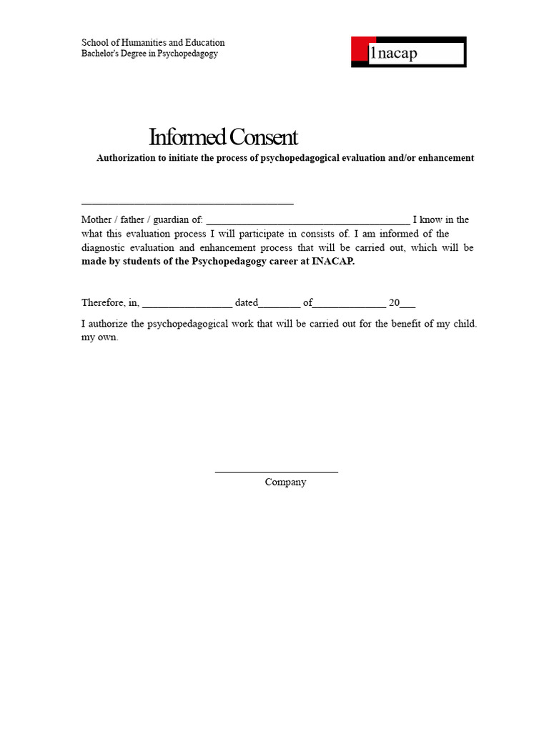 Consent For Inacap Students | PDF