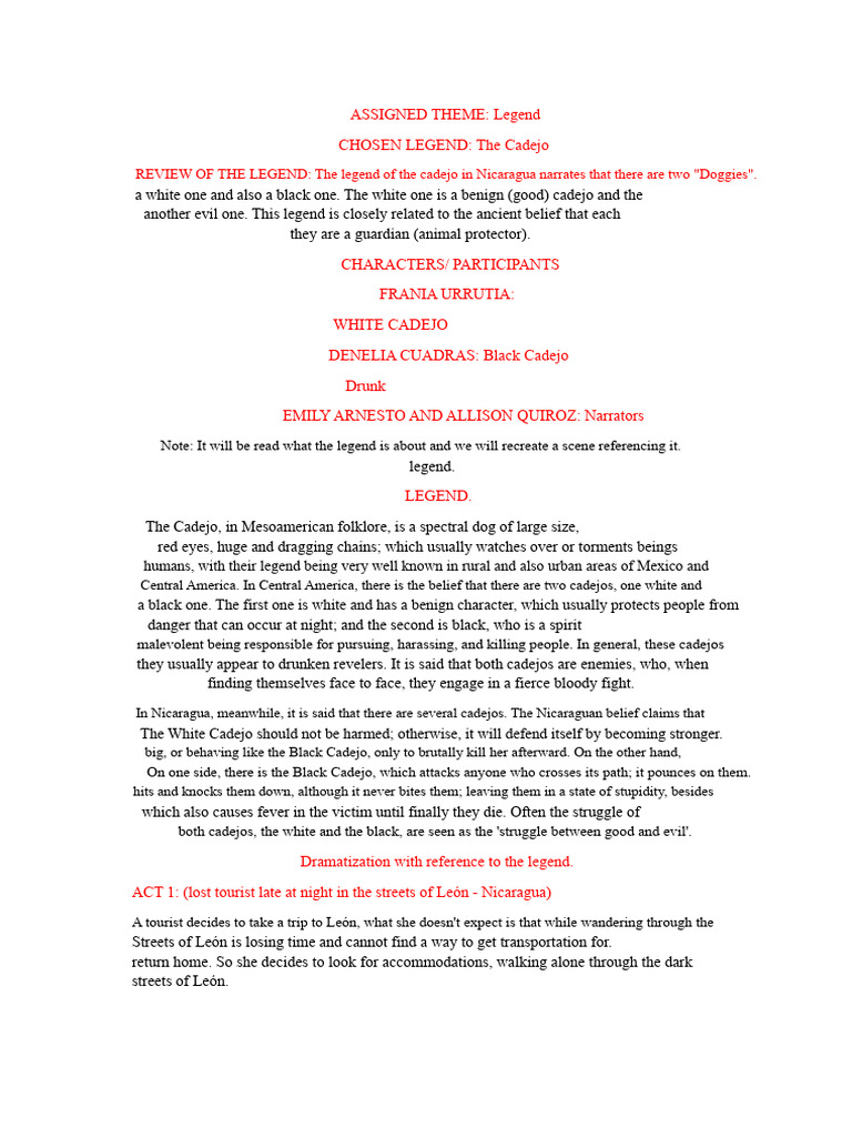 Script of The Cadejos | PDF