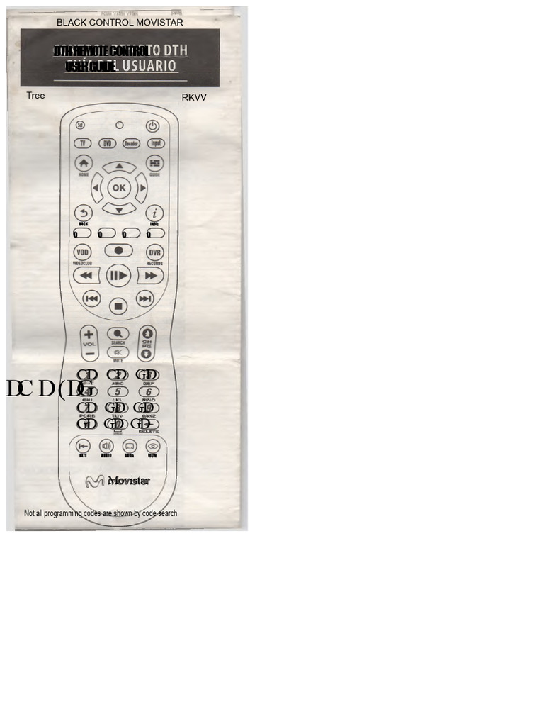 Remote Control Universal Movistar Black PDF | PDF | Design | Computing