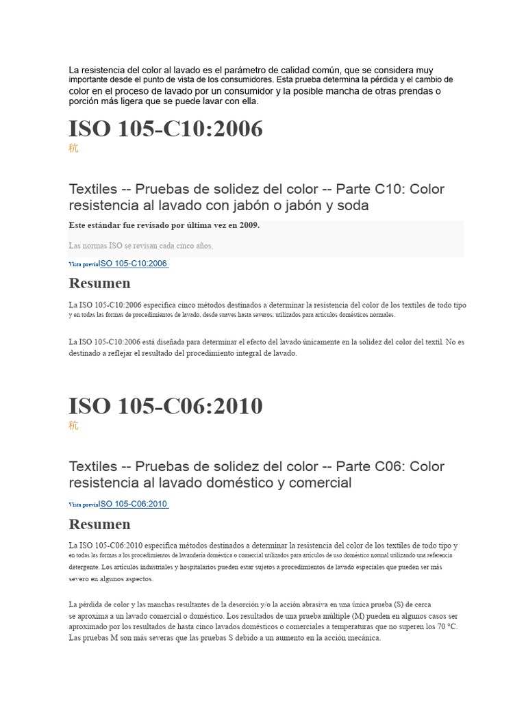 Resistencia del Color en Textiles: ISO 105 | PDF | Textiles ...