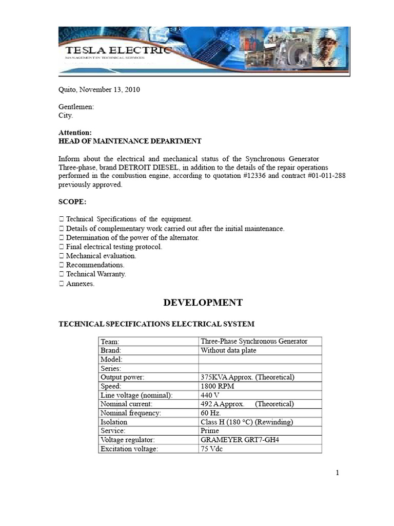 Final Repair Report Shared | PDF | Engines | Electric Generator