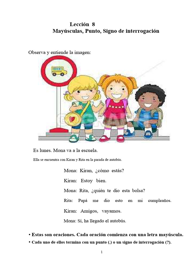 15-11-21 Clase 1 Letras Mayúsculas, Puntos, Signos de Interrogación ...