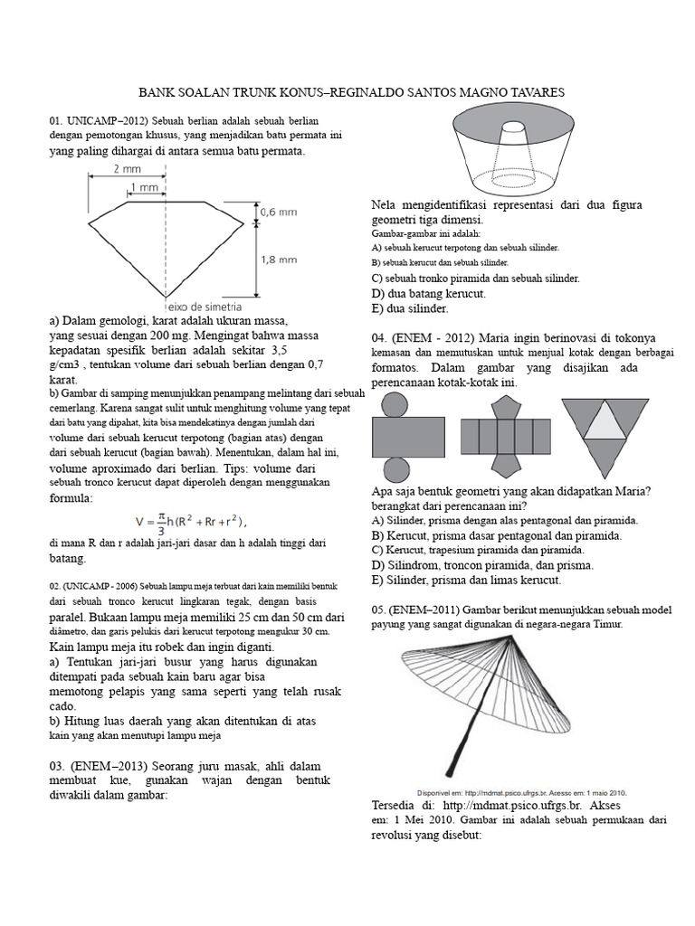 Bank Soal Dari Trunk Kerucut | PDF