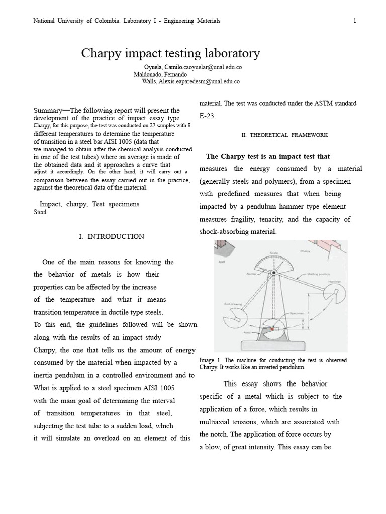 Charpy Test Report | PDF | Ductility | Fracture