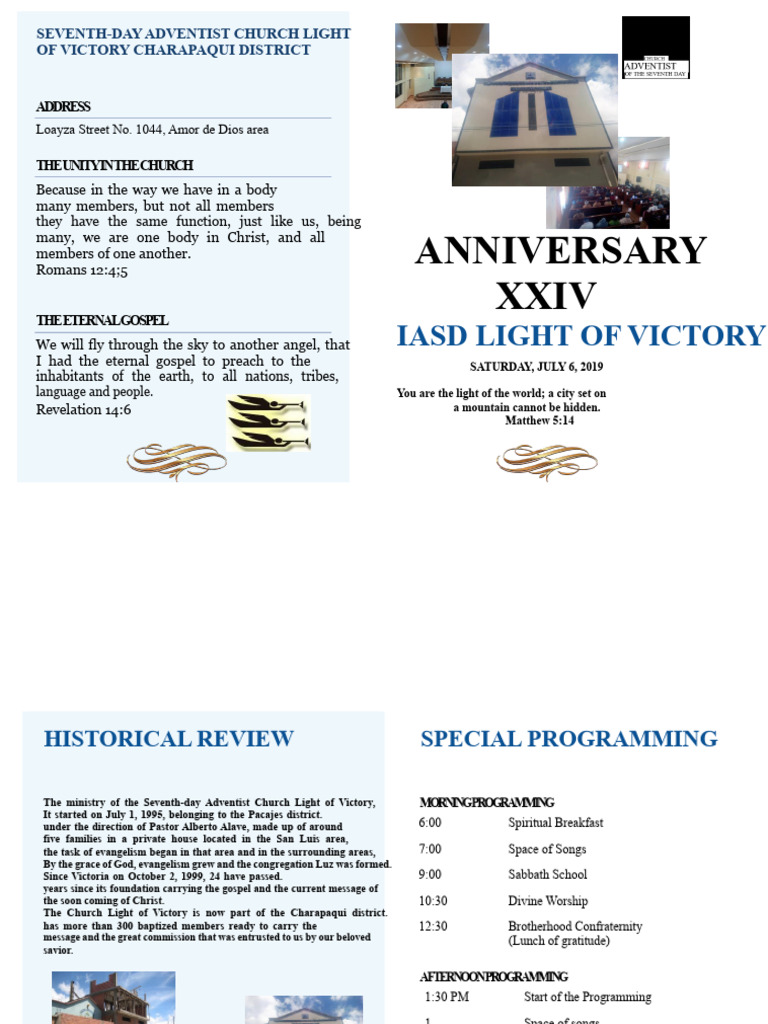 Seventh-Day Adventist Church Anniversary | PDF | Seventh Day Adventist ...