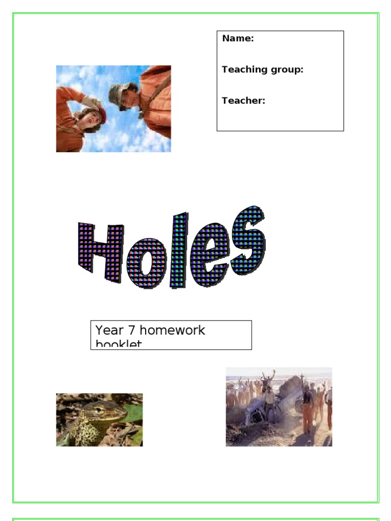 Holes Homework Booklet1 | PDF | Books