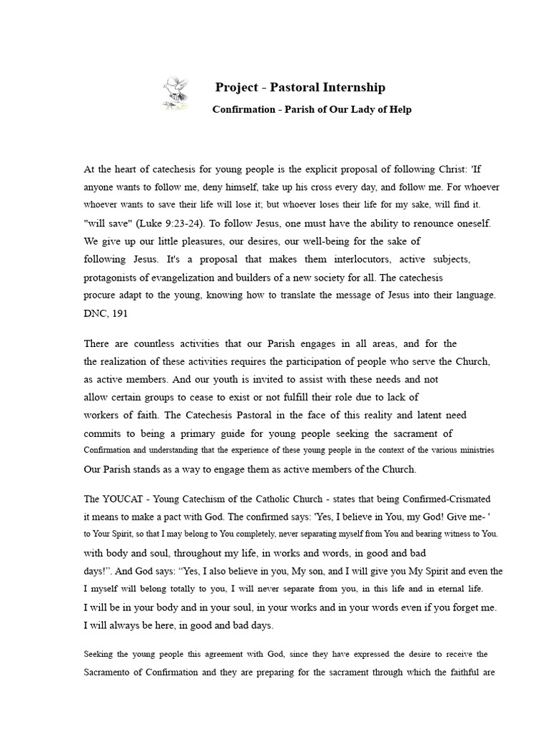 Pastoral Internship Project - Confirmation | PDF | God In Christianity ...