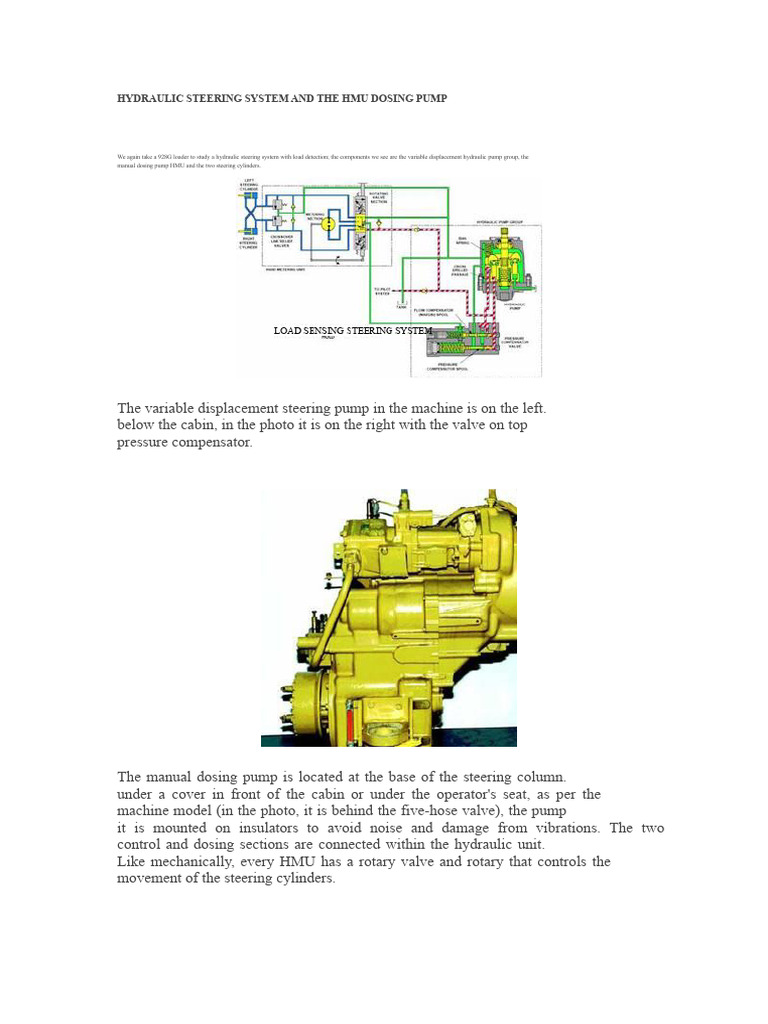 Hydraulic Steering System and Hmu Dosing Pump | PDF | Pump | Valve