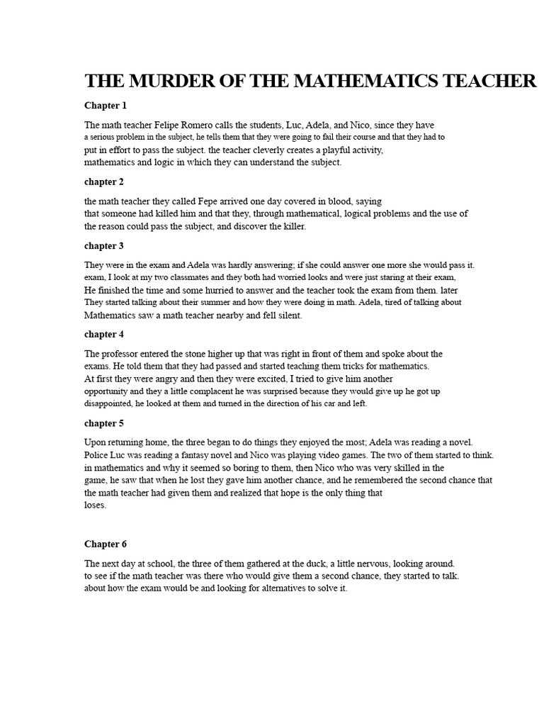 The Murder of The Mathematics Teacher | PDF | Mathematics