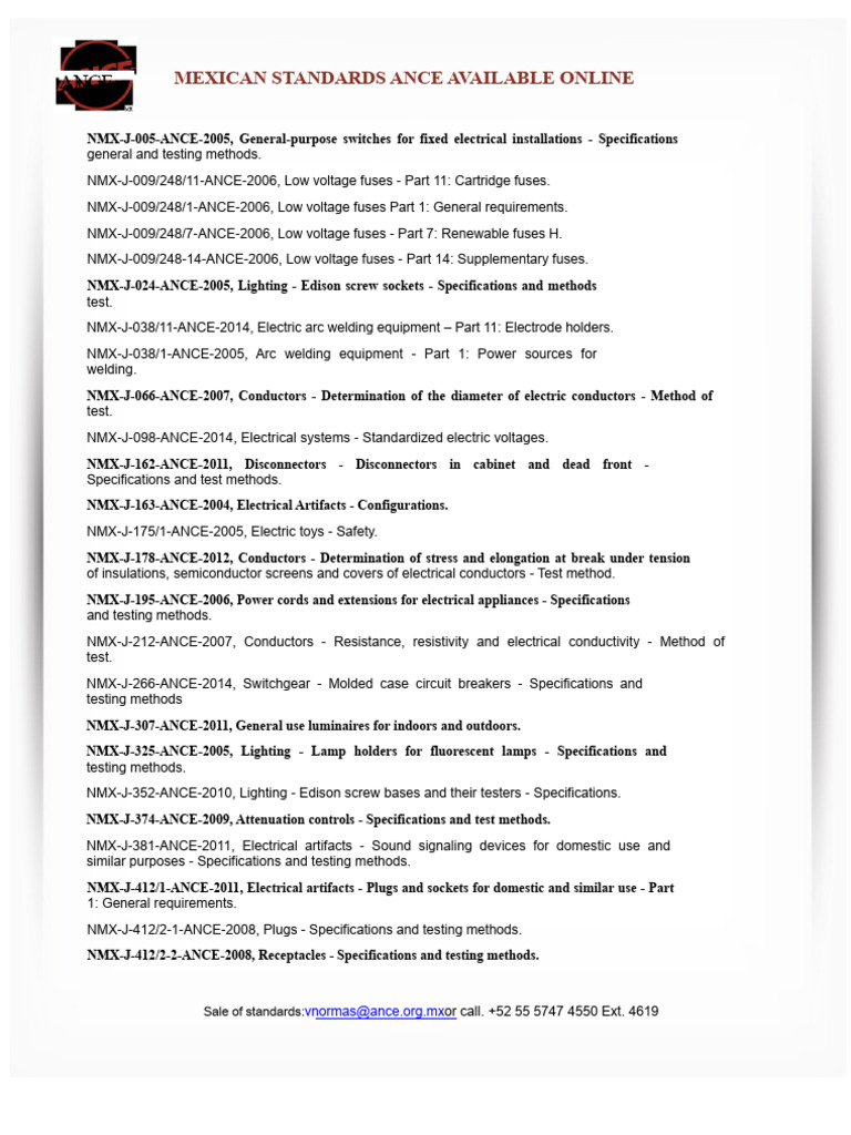 Ance Standards PDF | PDF | Fuse (Electrical) | Electromagnetic ...