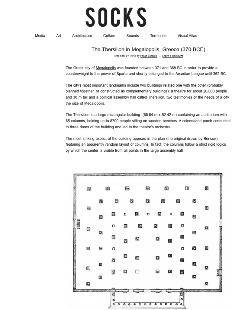 The Thersilion in Megalopolis, Greece (370 BCE) - SOCKS | PDF