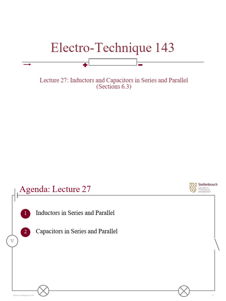 ET143 Lecture 27 Inductors and Capacitors in Series and Parallel (Sections 6.3) | PDF | Series ...